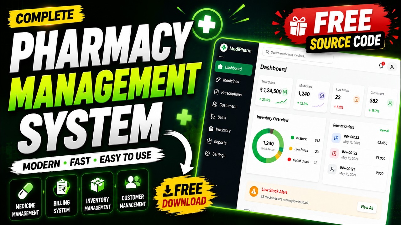 Pharmacy Management System Project in Next.js | Full Source Code Free Download