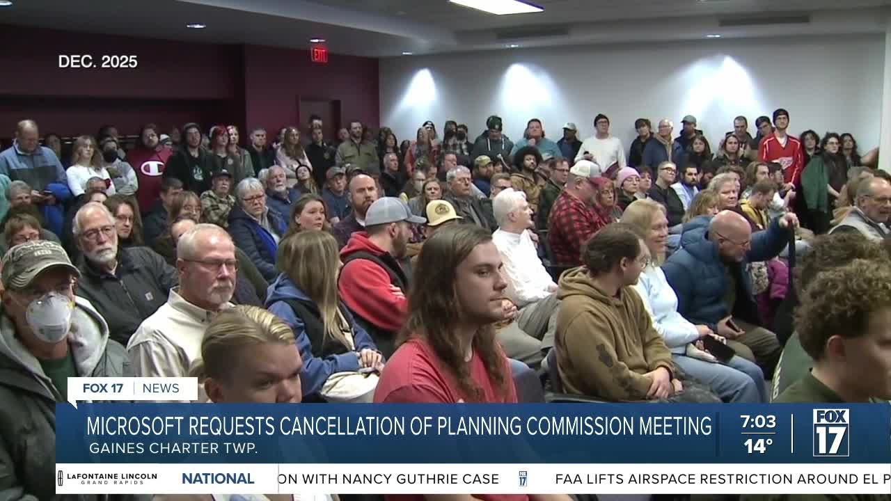 Gaines Charter Twp: Planning commission meeting cancelled per Microsoft request