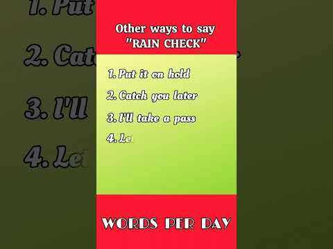 Other ways to say "RAIN CHECK" #englishlearners #englishlearning #youtubeshorts