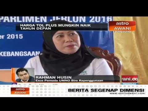 Reaksi EXCO Pemuda UMNO harga tol PLUS naik