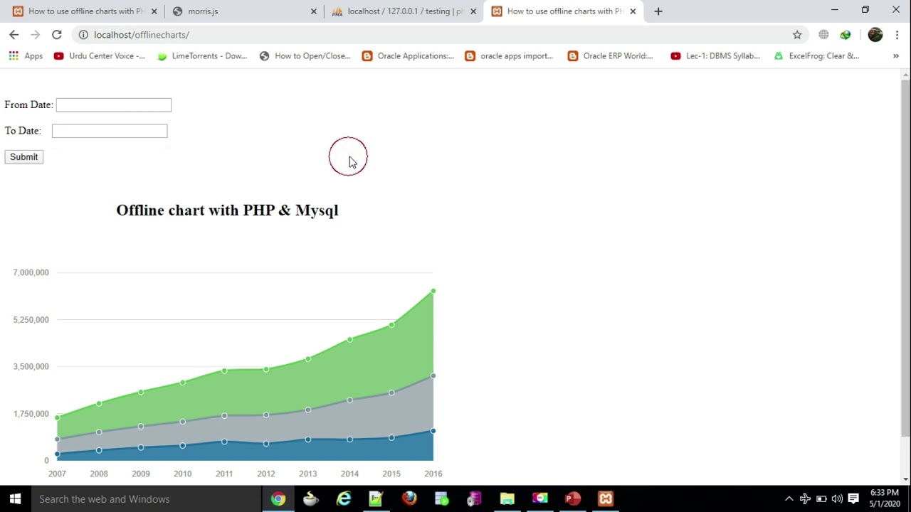 Free Offline php Charts with mysql DataBase