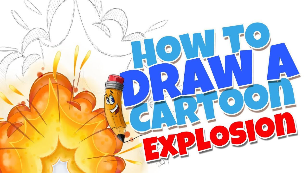 How to draw a cartoon Explosion  | step by step