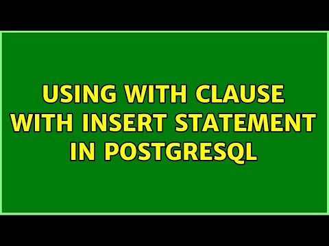 Using WITH clause with INSERT statement in POSTGRESQL