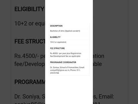 Ignou Bachelor of Arts in Applied Sanskrit (BAASK) | Full course details
