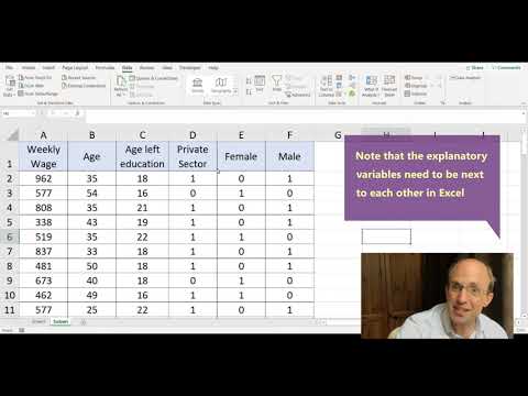 Using Excel for Regression Analysis