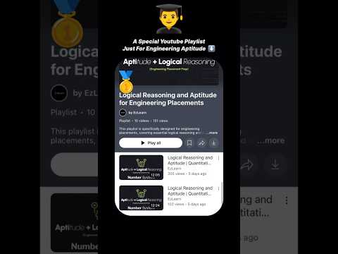 Aptitude + Logical Reasoning for CS/IT/EC/ME/EE ENGINEERING Placements 👨🎓
