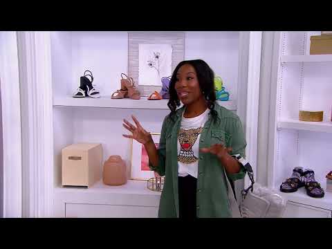 Schutz Leather Mid-Block Heeled Sandals - Aiyra on QVC