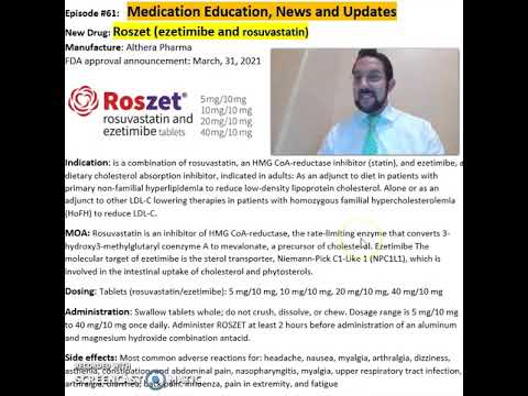 Roszet (ezetimibe and rosuvastatin)- Hyperlipidemia
