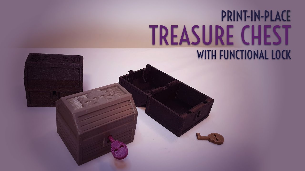 Print-in-Place Treasure Chest with functional lock