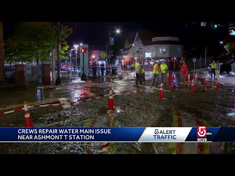 Crews repair water main issue near Ashmont MBTA station