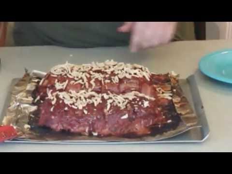 Traeger smoked onion meatloaf with bacon weave