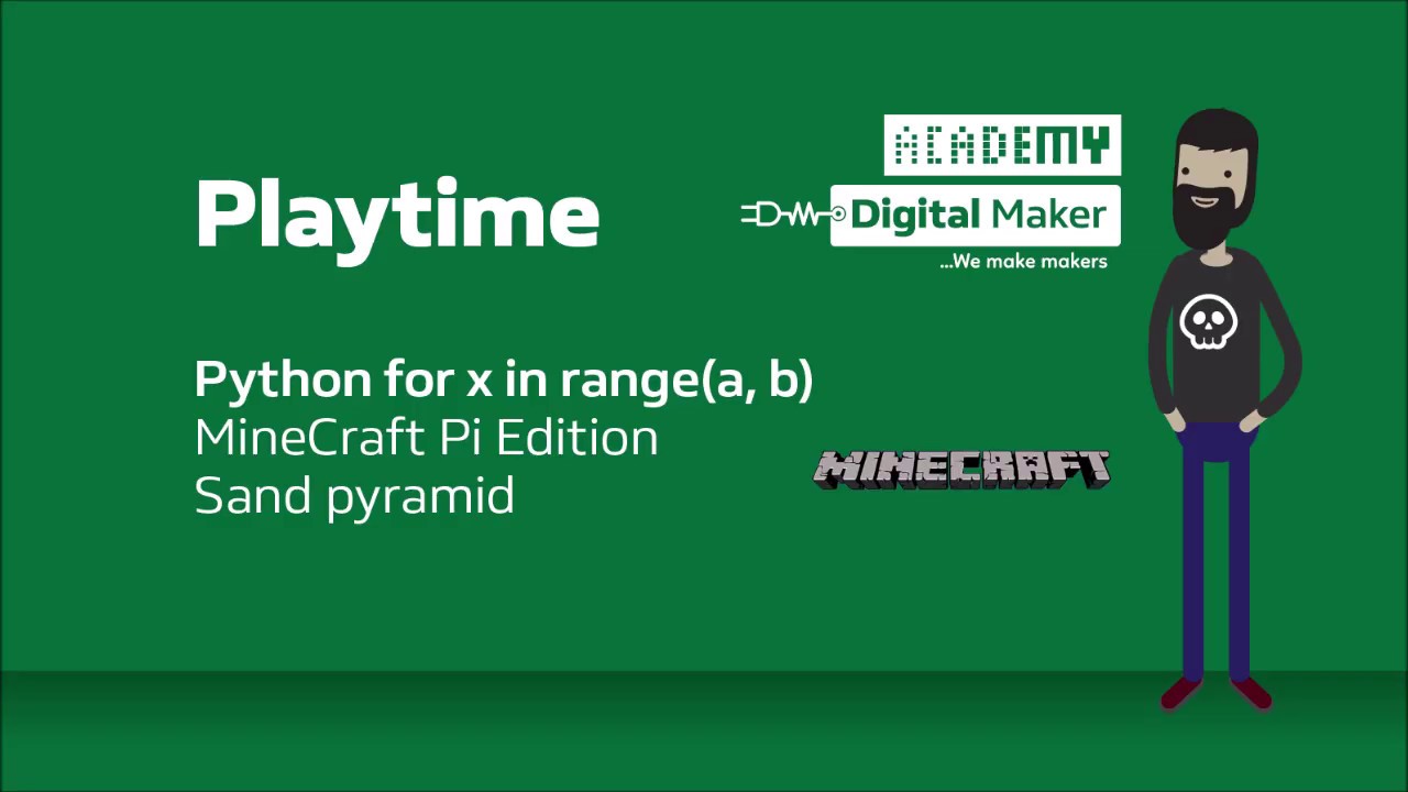 Minecraft Python Range loop creates Pyramid