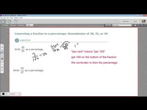 Converting a fraction to a percentage - denominators of 20, 25, and 50