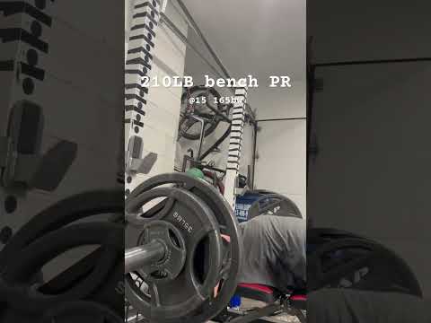 210LB bench PR 15yrs old #benchpr #pr #weightlifting #viral #foryou #gymshorts