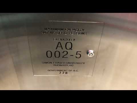 Montgomery (MB Two Times By KONE) Traction 002-5 S Elevator at SFU Academic Quadrangle, Burnaby B.C.