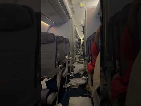Aftermath of scary turbulence from Austin to Frankfurt