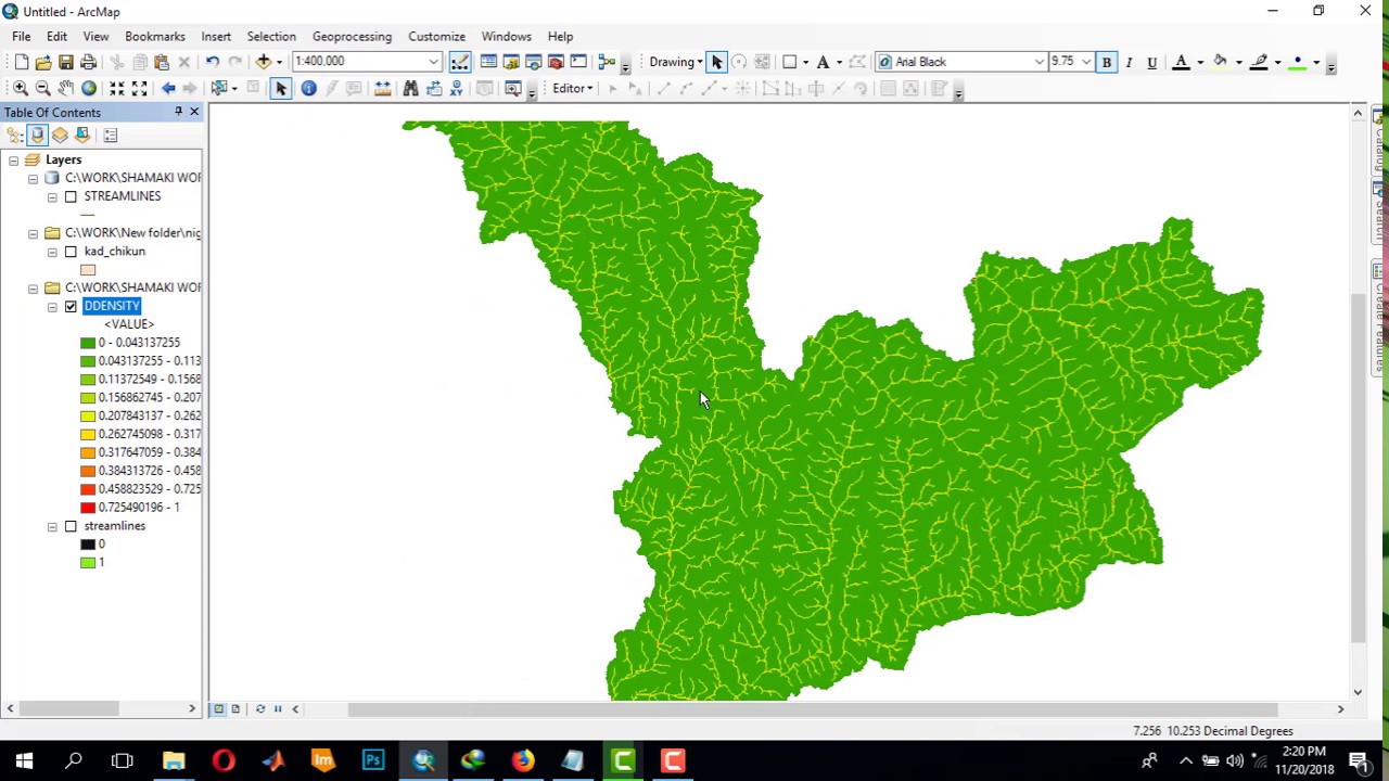 CREATING A DRAINAGE DENSITY USING FOCAL STATISTICS