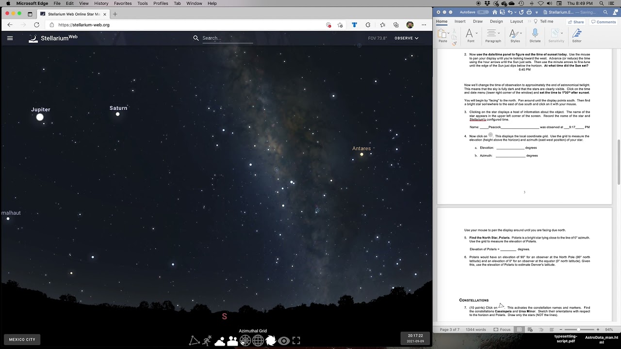 Lab Tutorial: Exploring the Sky With Stellarium