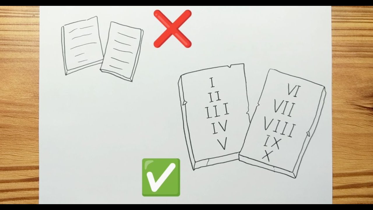 How to draw TEN COMMANDMENT TABLETS Easy