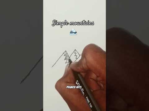 How to draw simple mountain 🏔️ l #shorts #viral #art #drawing #mountains #youtubeshorts