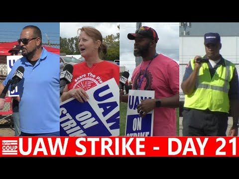 Striking UAW Workers CALL OUT Corporate Media Propaganda, Security for SCABS