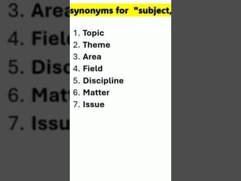 Synonyms for Subject