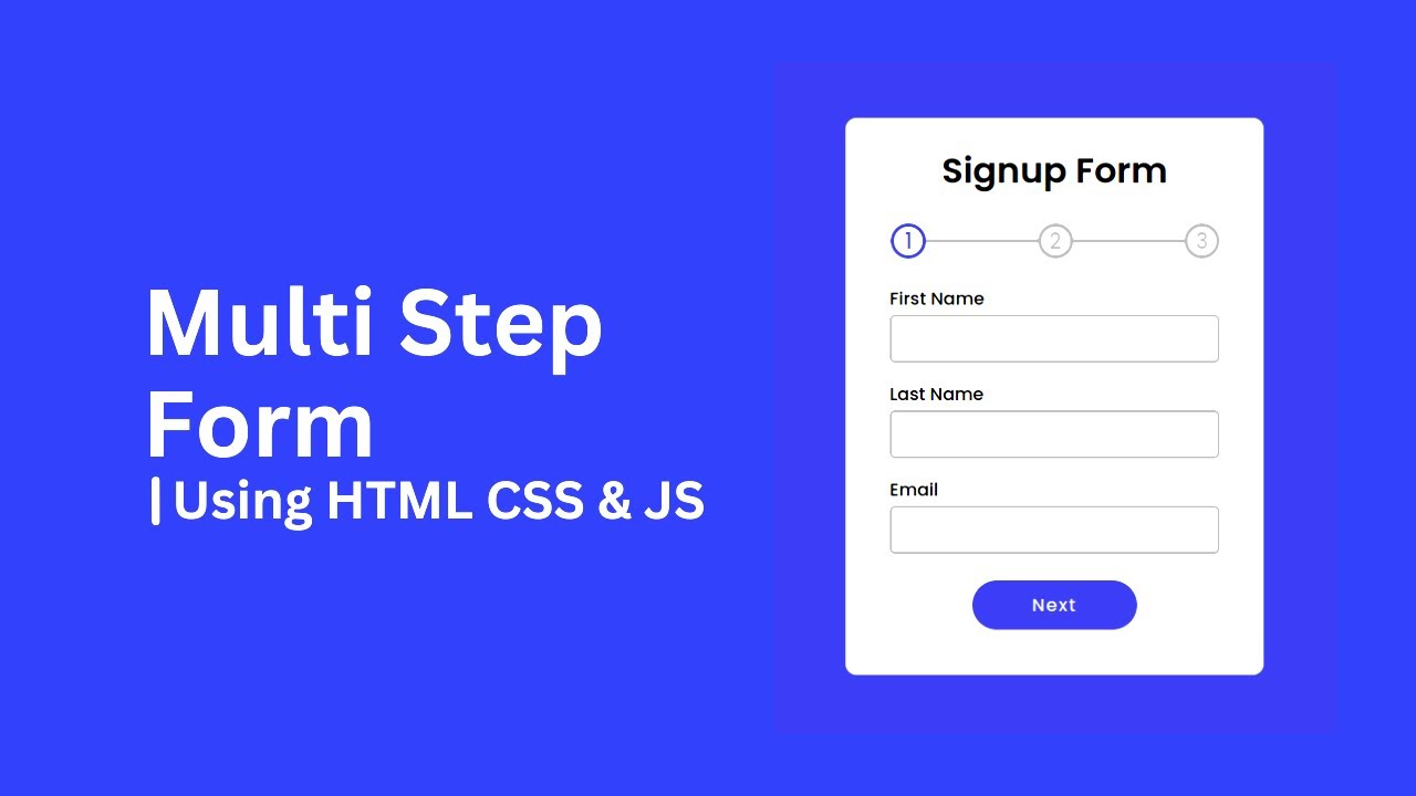 Create Multi-Step Form Using HTML CSS & JavaScript