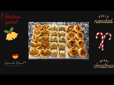 3 easy and delicious appetizers with puff pastry with Spanish recipe - Christmas Special