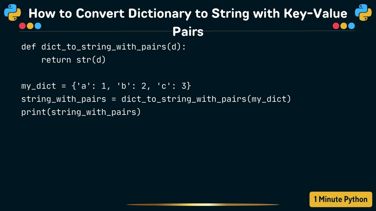 How to Convert Dictionary to String with Key Value Pairs