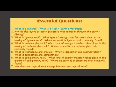 MS-ESS2-1: Energy, Matter, and the Rock Cycle with Quiz