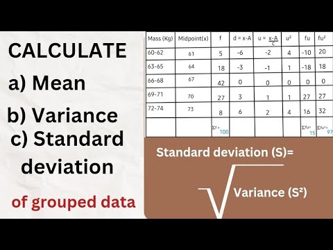 Mean, Standard deviation, and Variance (grouped data) using Assumed Mean