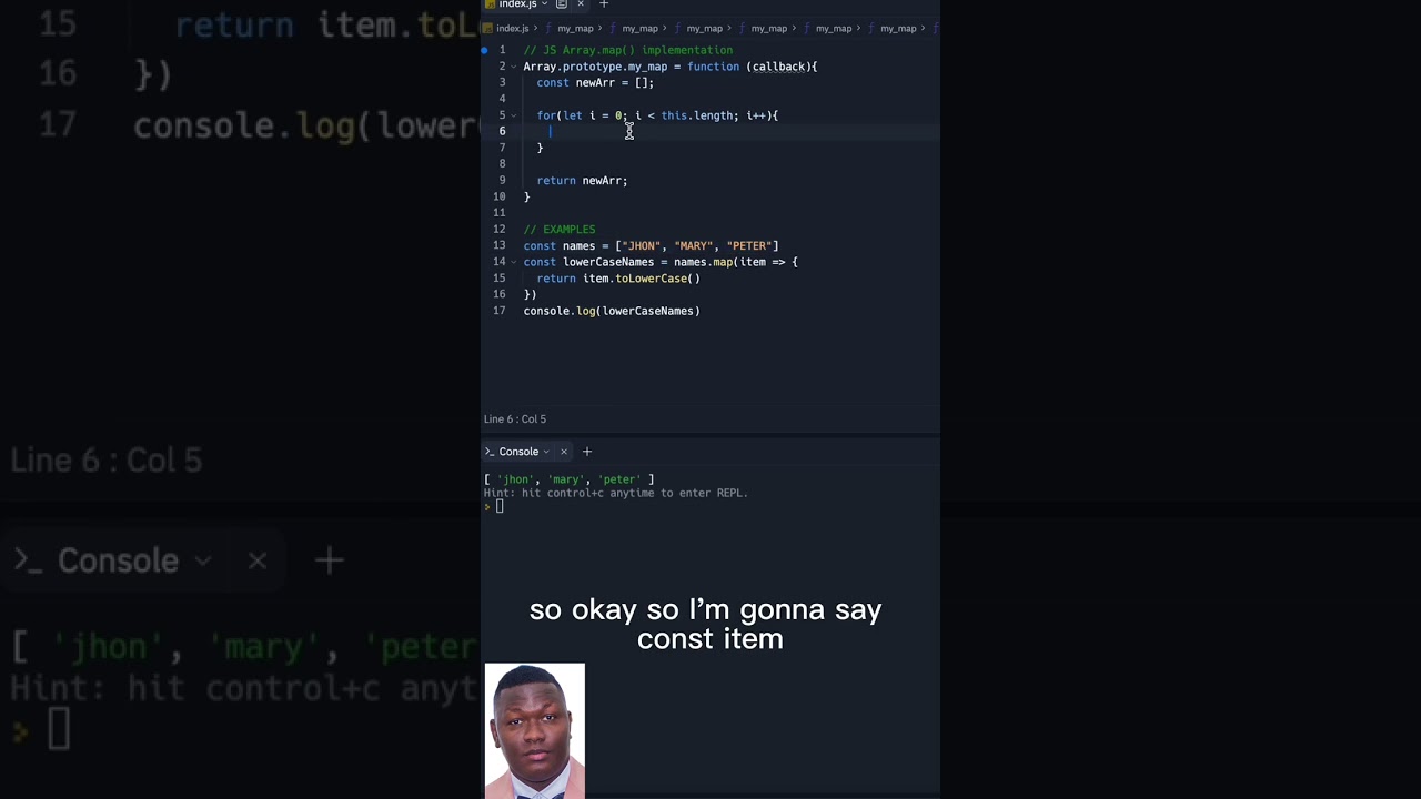 Reimplement Array.map JavaScript Method - Interview Exercise