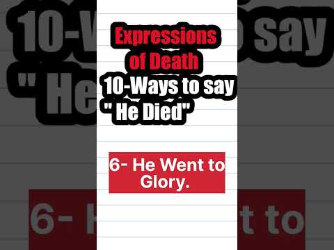different way to say" he died "। expressions of death #englishgrammar #vocabulary
