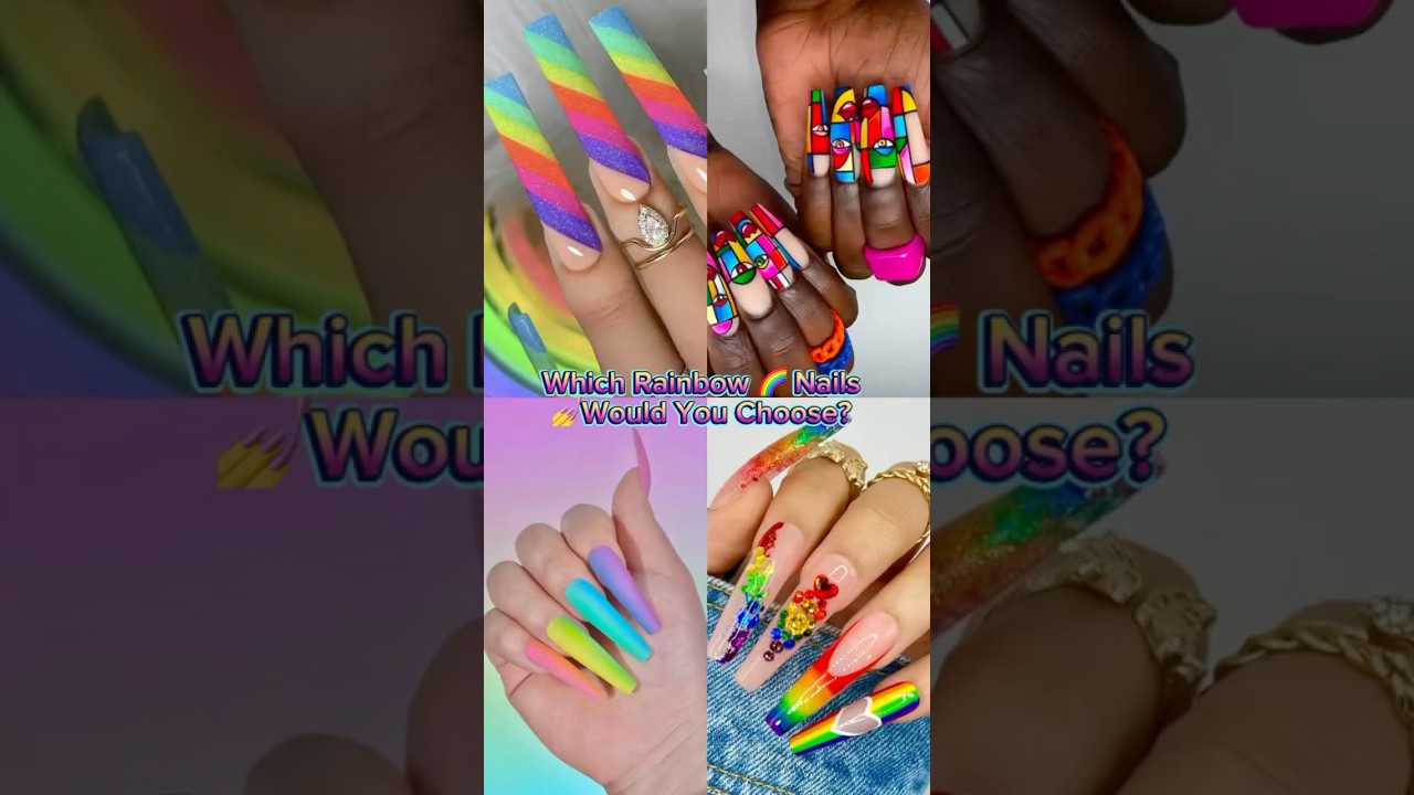 Which Rainbow Nail Design Is Your Favorite? 🌈💅 #rainbownails