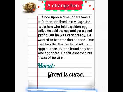 The strange hen moral story in English