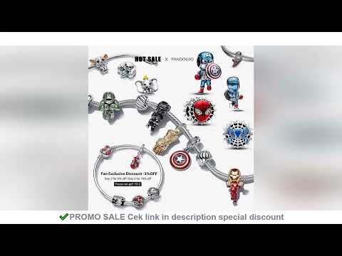 2024 New 925 Silver Charm Disney Captain America Charm Bead fits Pandora Spider Man Bracelet Marvel