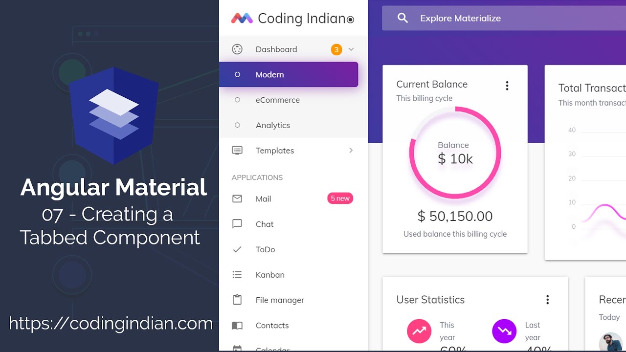 Angular Material | 07 | Creating a Tabbed Component | codingindian.com