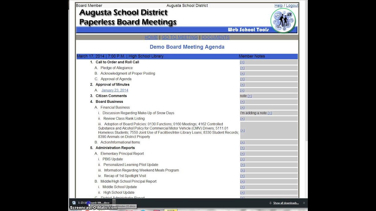 Paperless Board Meeting - Board Member Demo Video