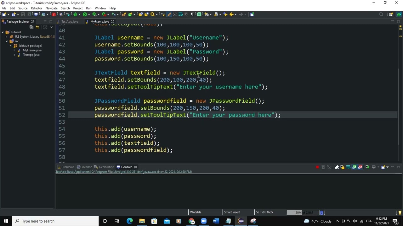 Java GUI Tutorial #69 - Using a Tooltip on GUI Components In Java GUI Swing