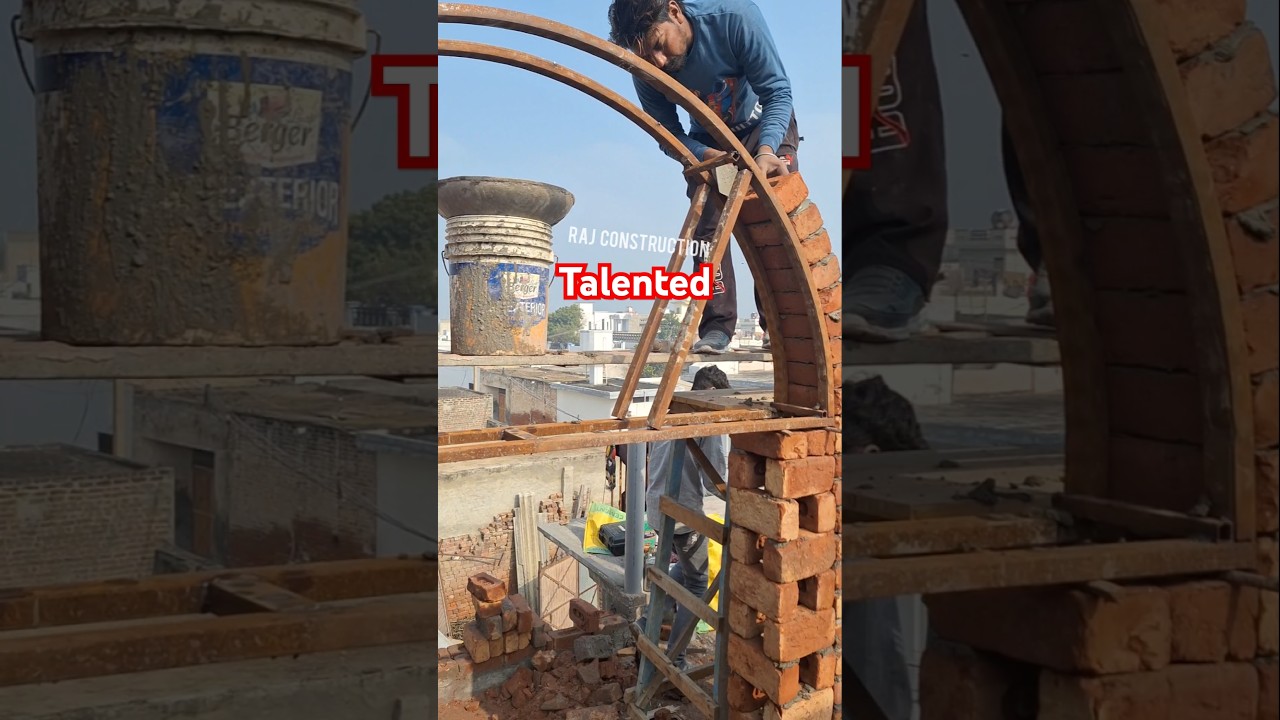 How to make gate arch,bricks arch #construction