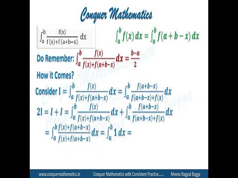 Definite Integral of f(x)/[f(x)+f(a+b-x)] w.r.t. x from a to b - Integration - Class12 Mathematics