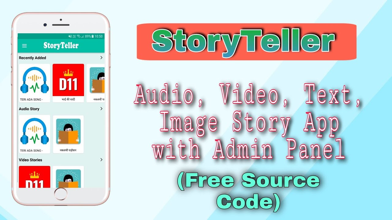 Audio, Video, Text & Photo Story App Free Android Source Code with Admin Panel | MakeEasy