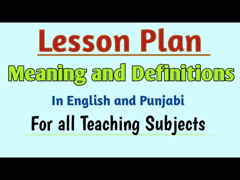 Meaning of Lesson Plan with Definitions in English and Punjabi