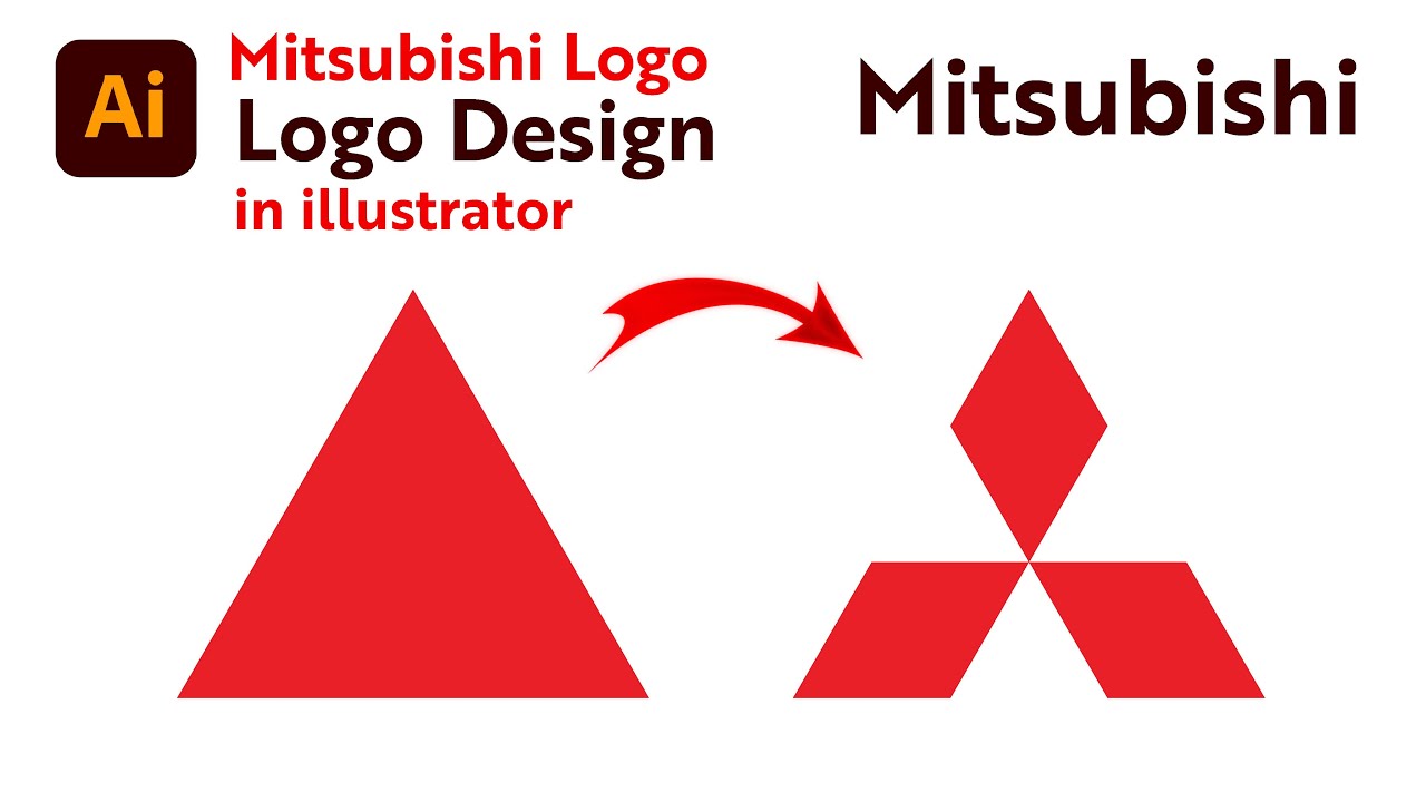 How to Create Mitsubishi Logo Design in Illustrator | Triangle logo | Adobe Illustrator