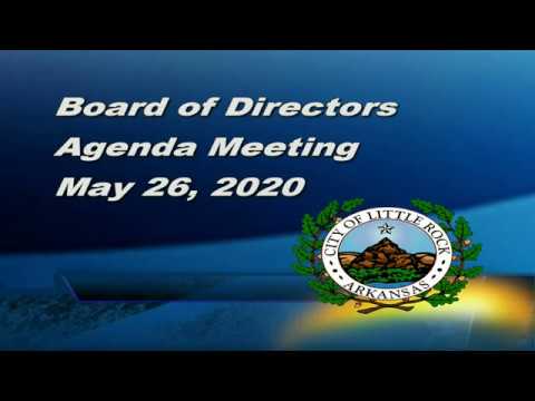 Board of Directors Meeting, Agenda Meeting, May 26, 2020
