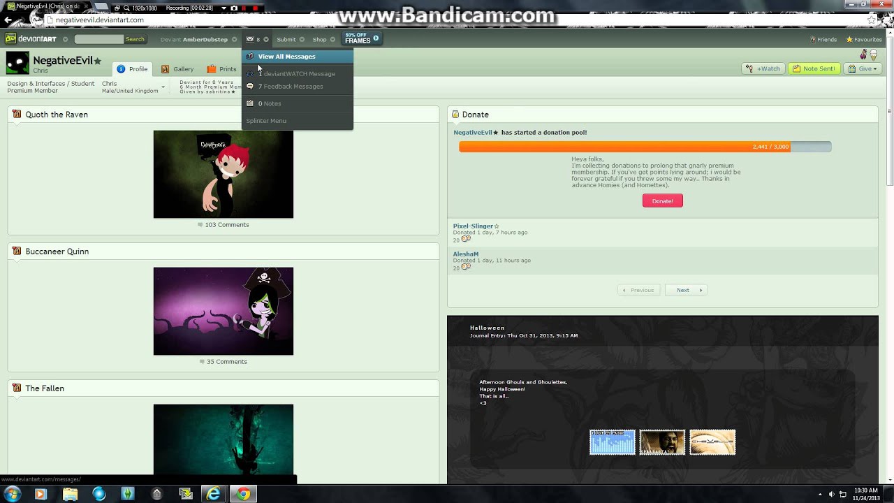 My deviantART and opening messages!