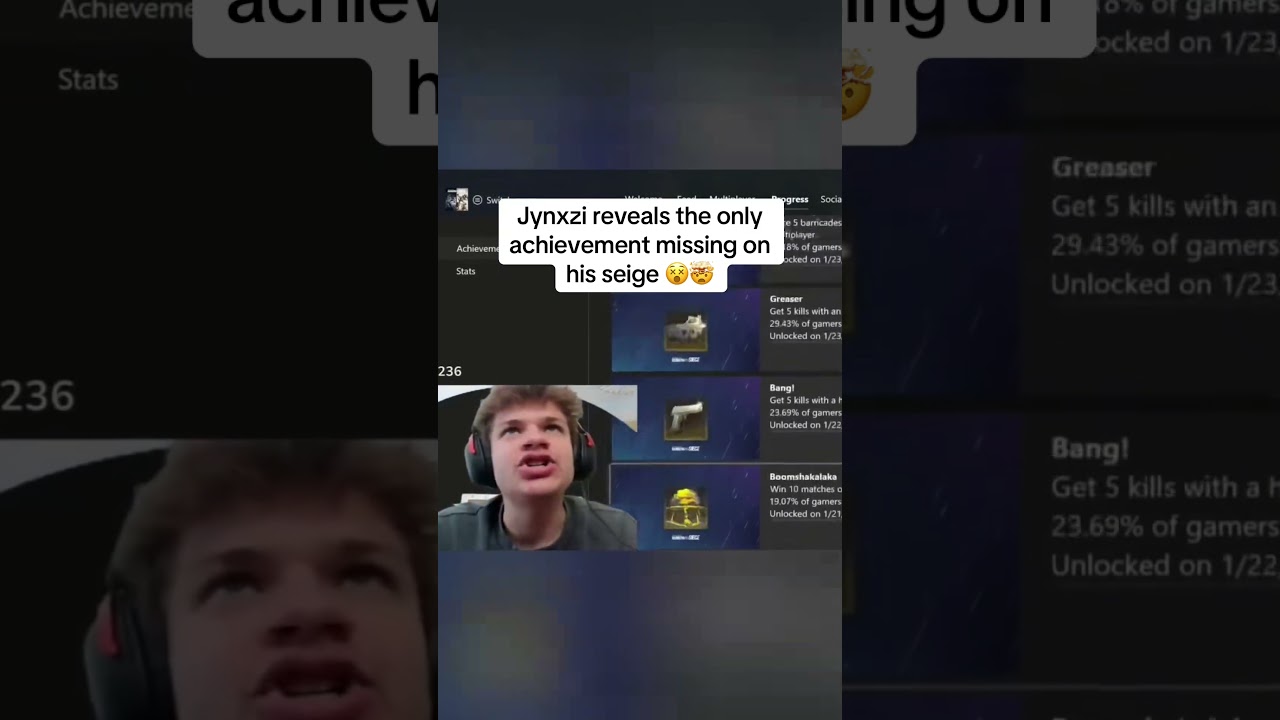 Jynxzi missing achievement in R6 #jynzxi #shorts #r6