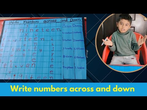 write numbers across and down| numbers 11 to 20 with spellings| Fill the puzzles|word search|puzzles