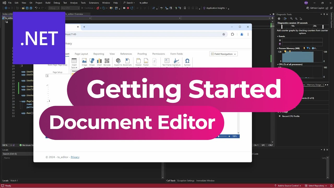 Getting Started: Document Editor (ASP.NET Core C#)