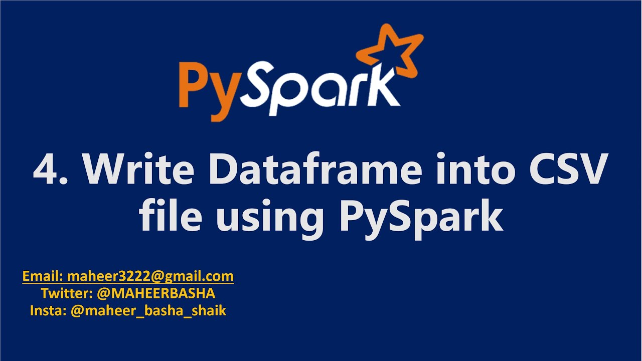 How to Write DataFrames to CSV Files Using PySpark | Galaxy.ai